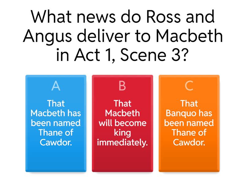 Macbeth Act 1 Scene 3 - Part Two - Cuestionario