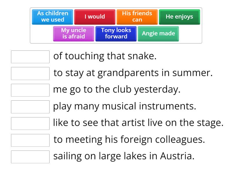 VERB PATTERNS - Match up