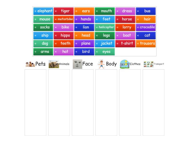 KB1 Units 5-10 revision - Group sort