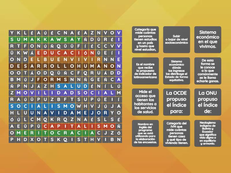 GEOGRAFÍA - Sopa de letras