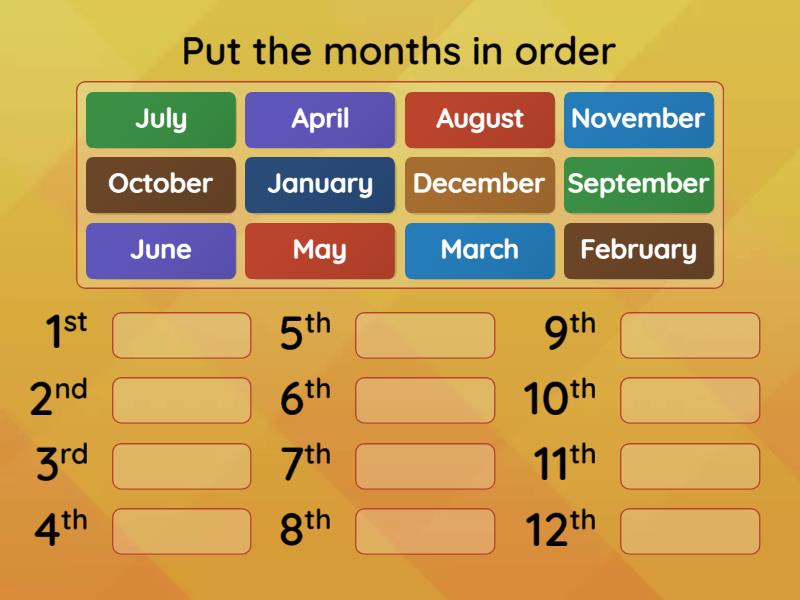 Months of the year (Jaz) - Rank order