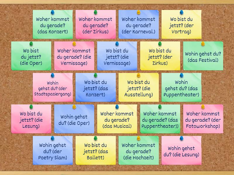 Wo? Woher? Wohin? - Veranstaltungen - Fichas giratorias