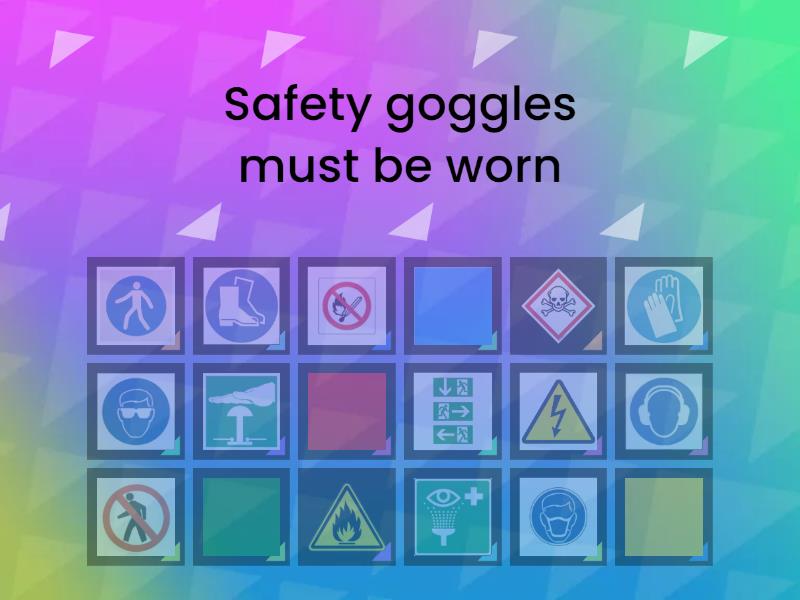 HEALTH AND SAFETY SYMBOLS - Find the match