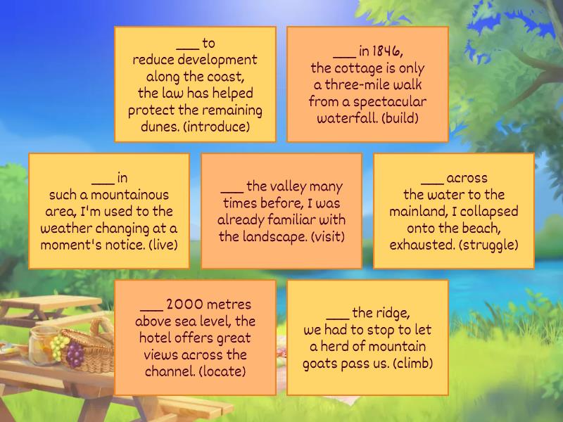 5B Participle clauses - Flip tiles