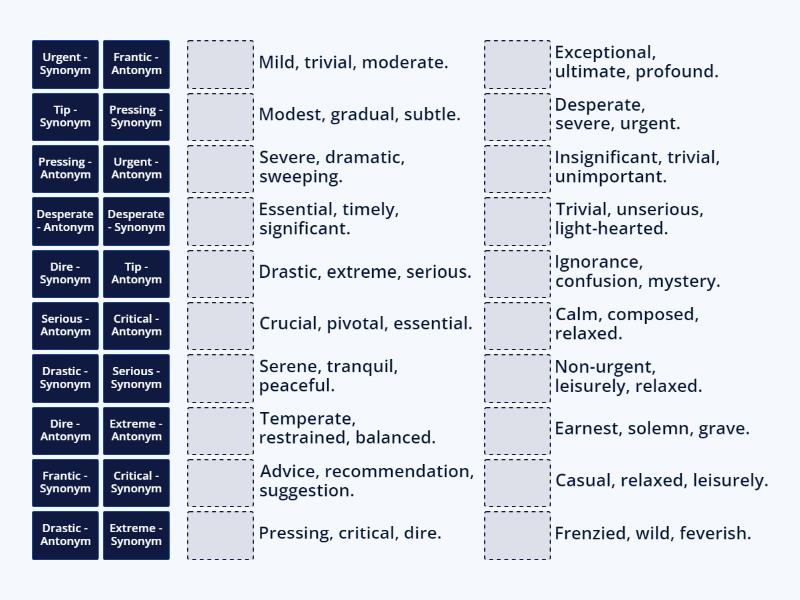 B2C - M1 - LET'S PRACTICE - SYNONYMS AND ANTONYMS - Match up