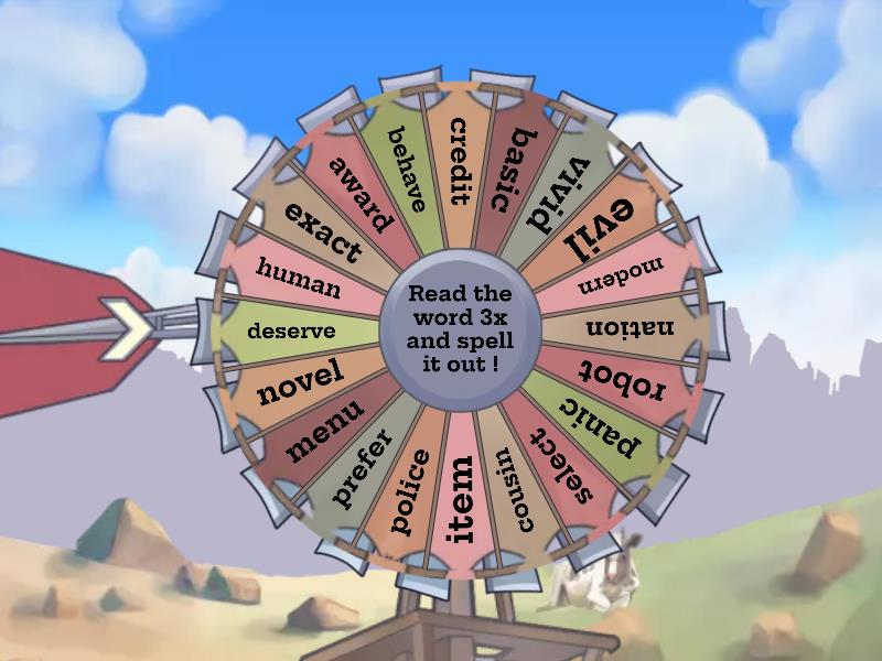 5th grade spelling practice 4th week 2nd quarter - Spin the wheel