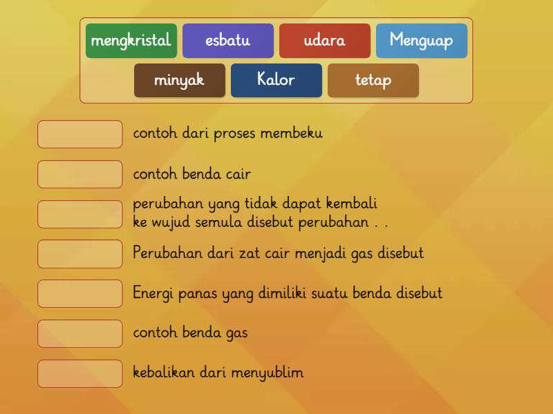 Latihan Soal IPA Kelas 5 Tema 7 - Match up