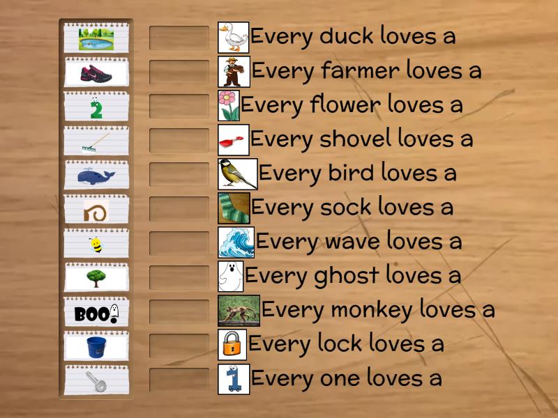 I love you a rebus poem - Match up