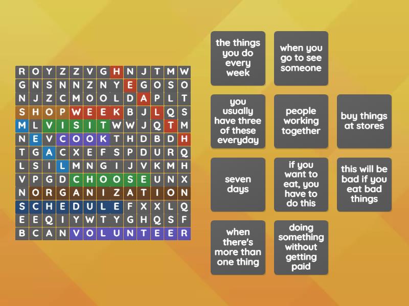 RW 1B U8 | Vocabulary - Wordsearch