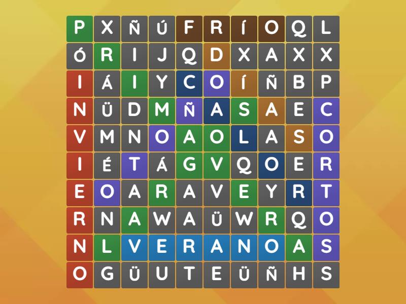 Las estaciones del año - Sopa de letras