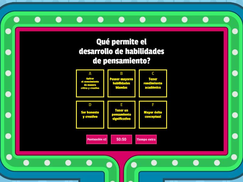 Habilidades para pensar - Gameshow quiz