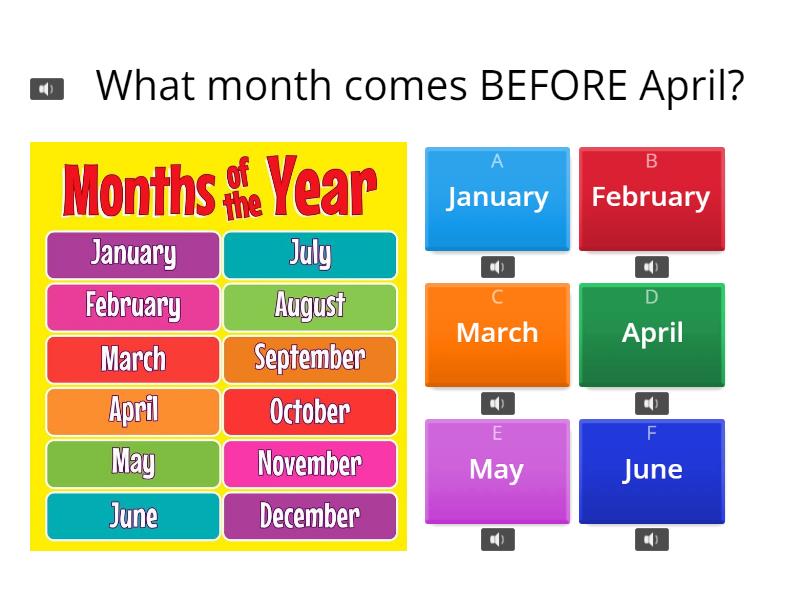 Months of the year - Quiz