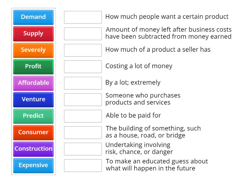 G4 - Supply and Demand - Match up