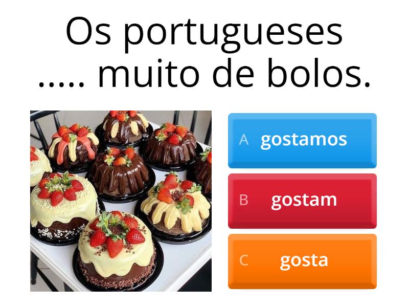 Verbos gostar, preferir, querer, comer, beber - Quiz