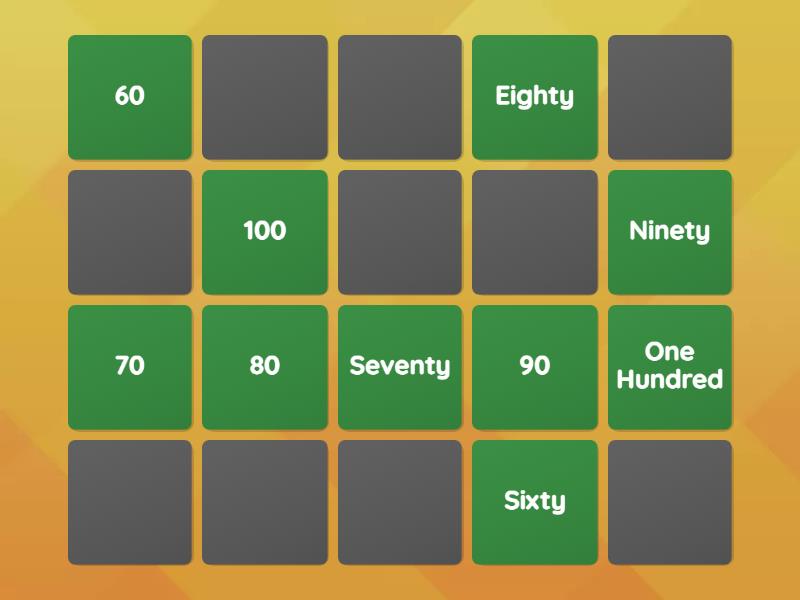 Numbers Memory Game - Matching pairs