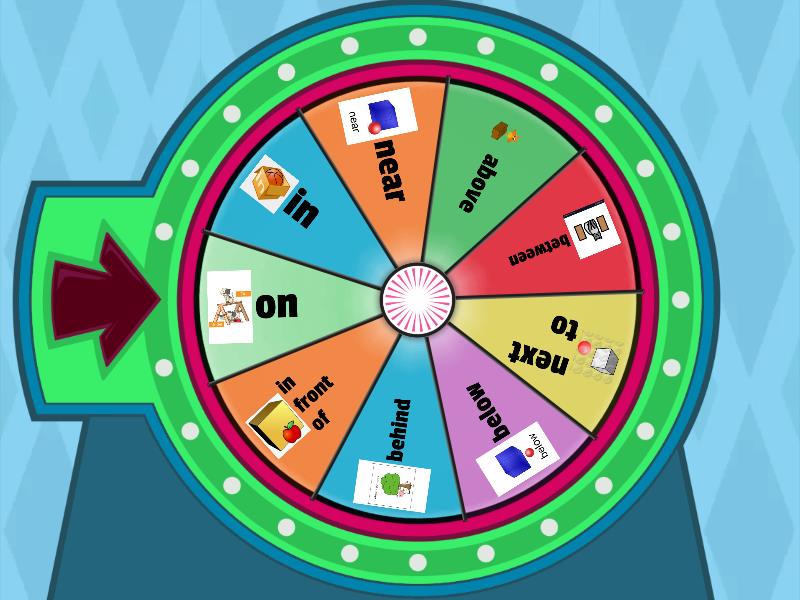 prepositions - Spin the wheel