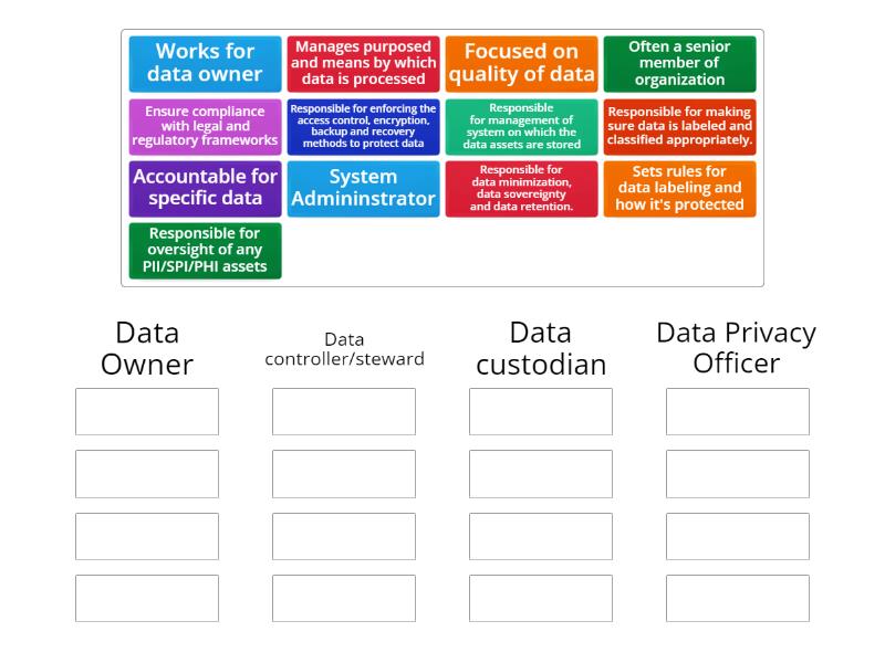 Data Roles and Responsibilites - Group sort