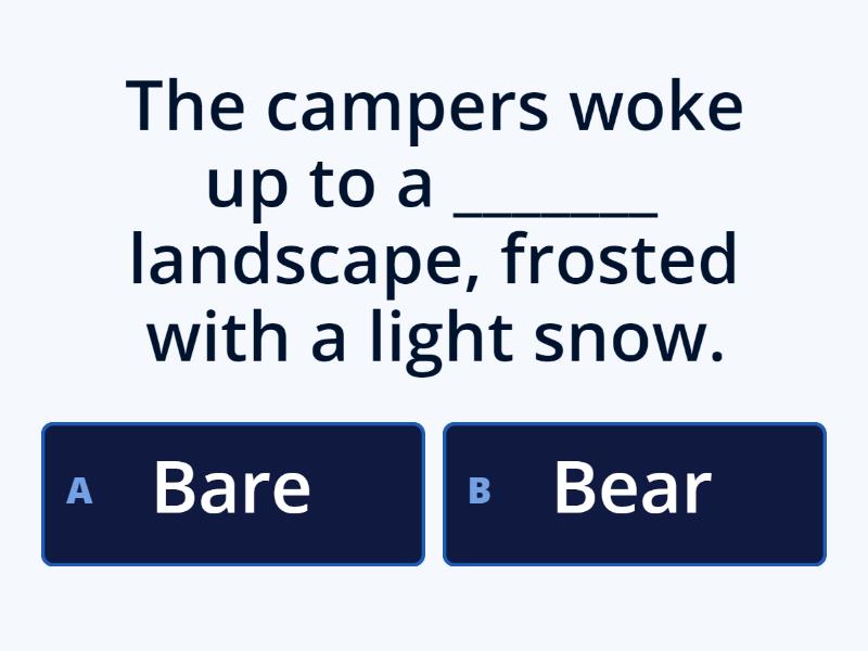 Bare and Bear - Quiz