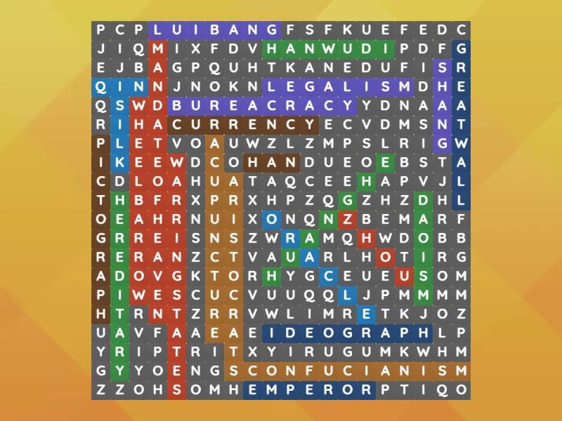 4 Dynasties - Wordsearch