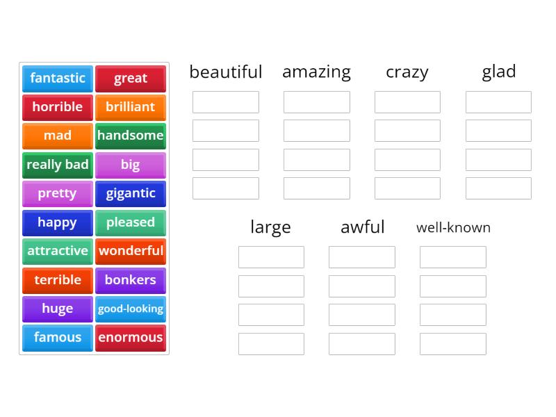 synonyms - Group sort