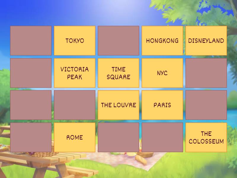 TOURIST OBJECT/ATTRACTION - Matching pairs