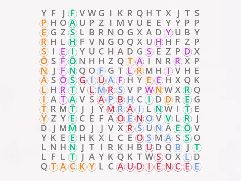 Warm-up Word Search - Lesson 1 - Wordsearch