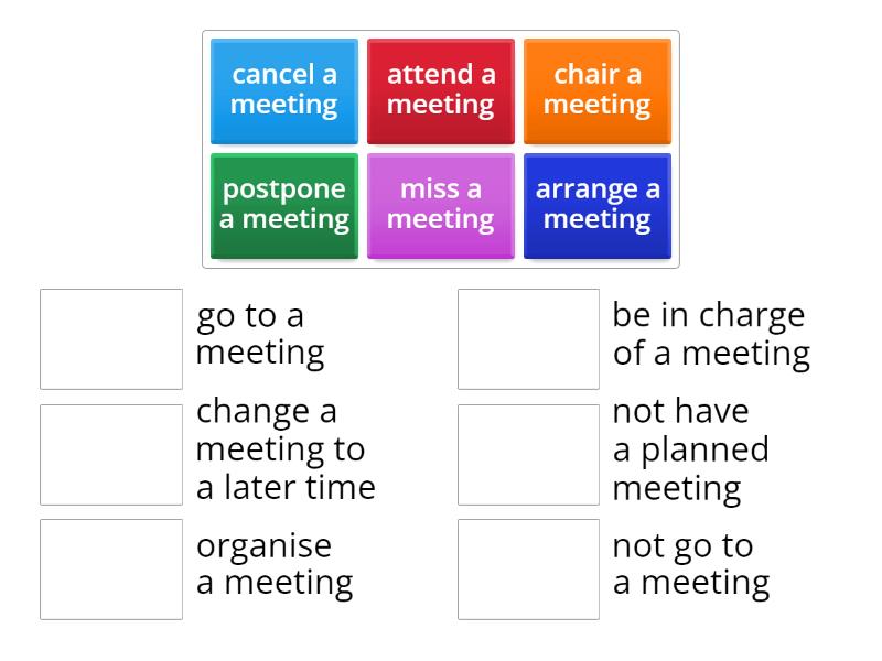 Word combinations with meeting Suma Ana - Match up