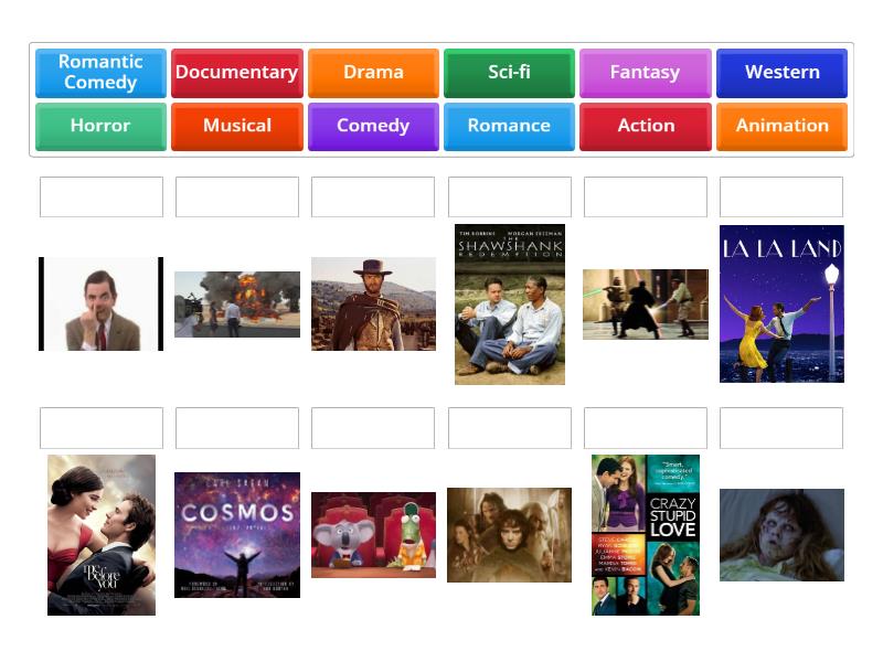 Movie Genres / Types - Match up