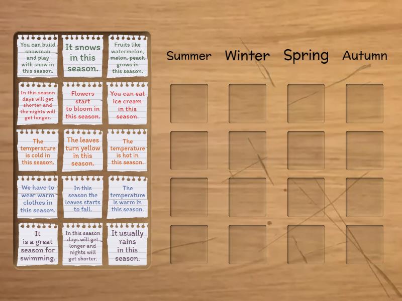 Seasons - Group sort