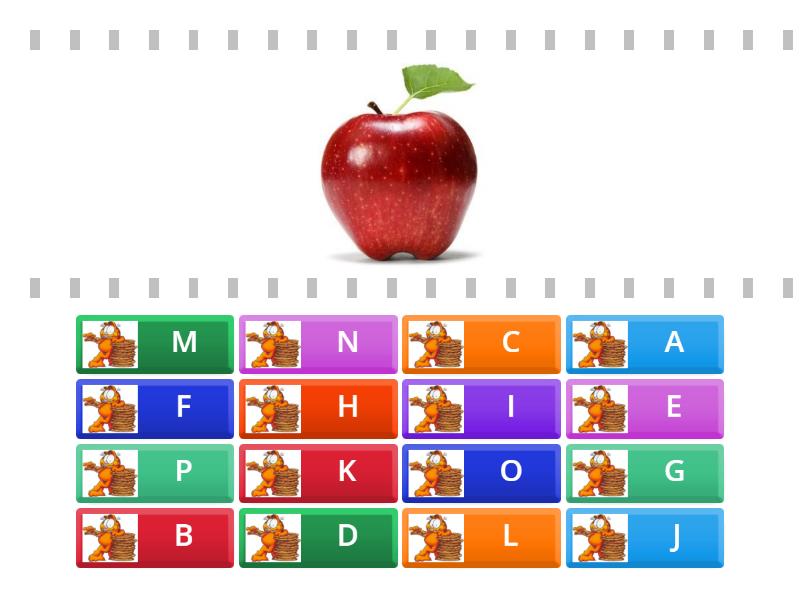 Garfield Pizza Beginning Sounds A-P - Find the match