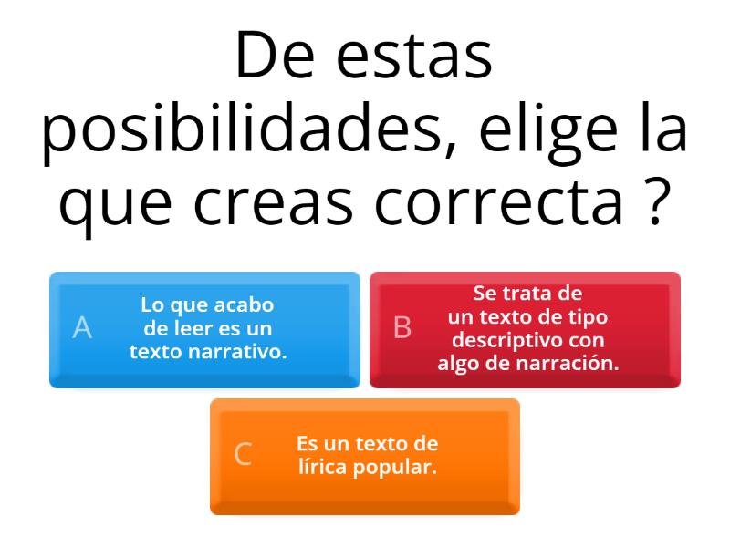 Cuestionario de comprensión lectora - Kuis