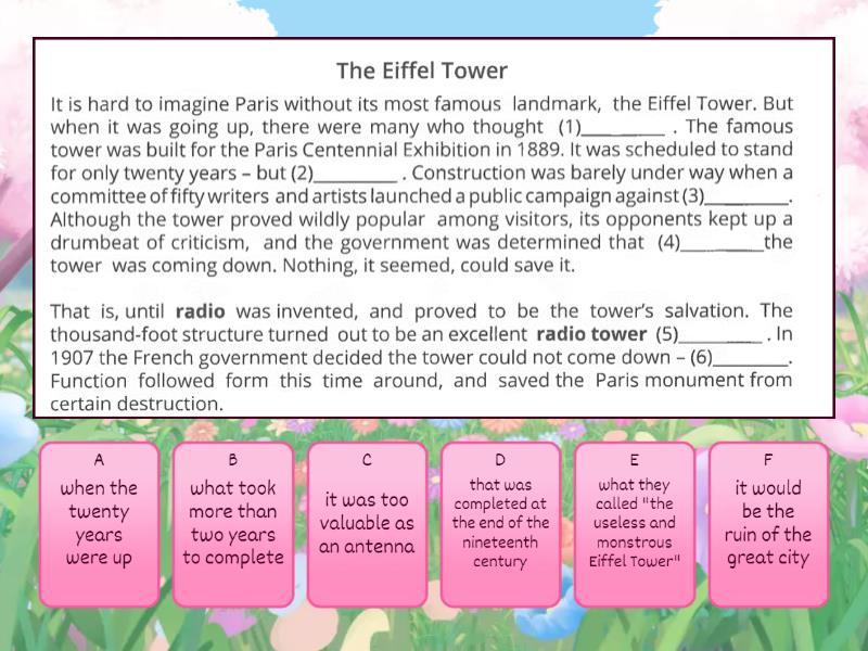 Reading The Eiffel Tower - Quiz