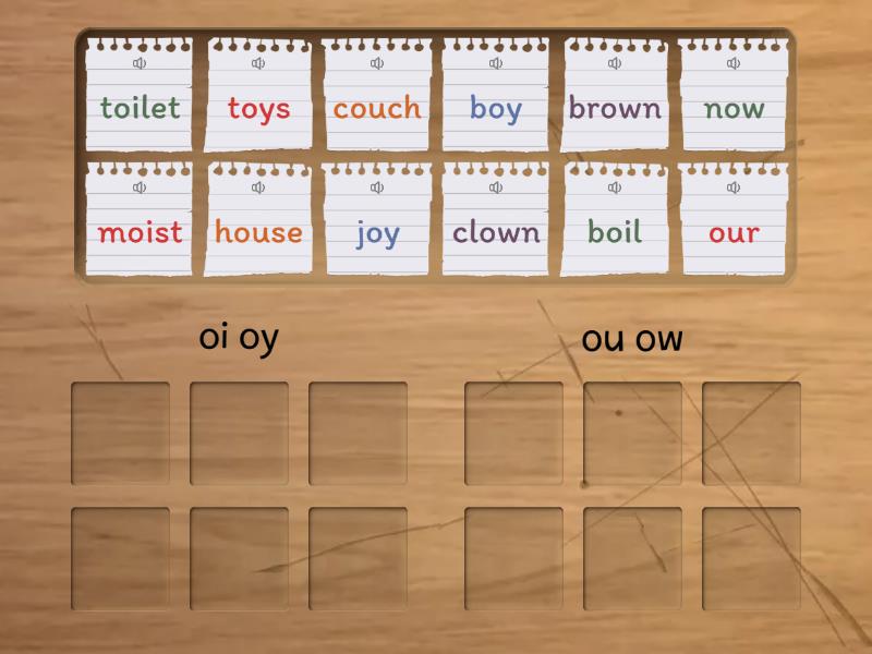 B4 U9 Lesson 1 oi/oy ou/ow Sort - Group sort