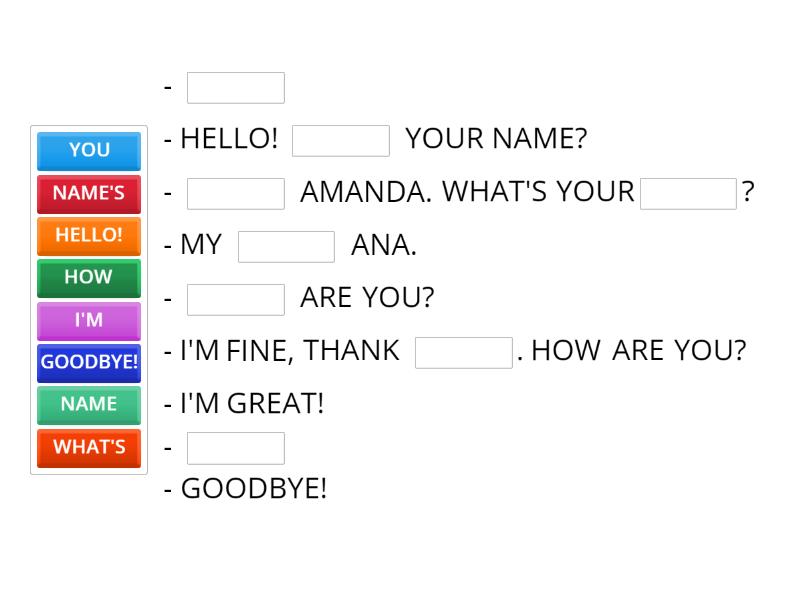 HELLO - Complete the sentence