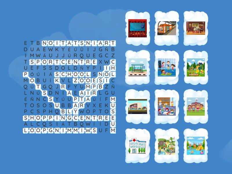 Unit 4 My town 4th - Sopa de letras