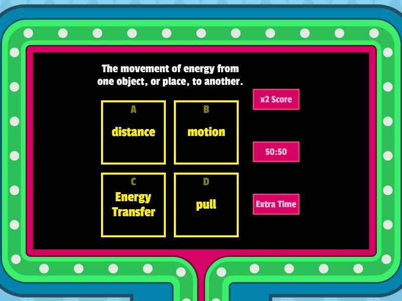 Energy Vocabulary - Gameshow quiz