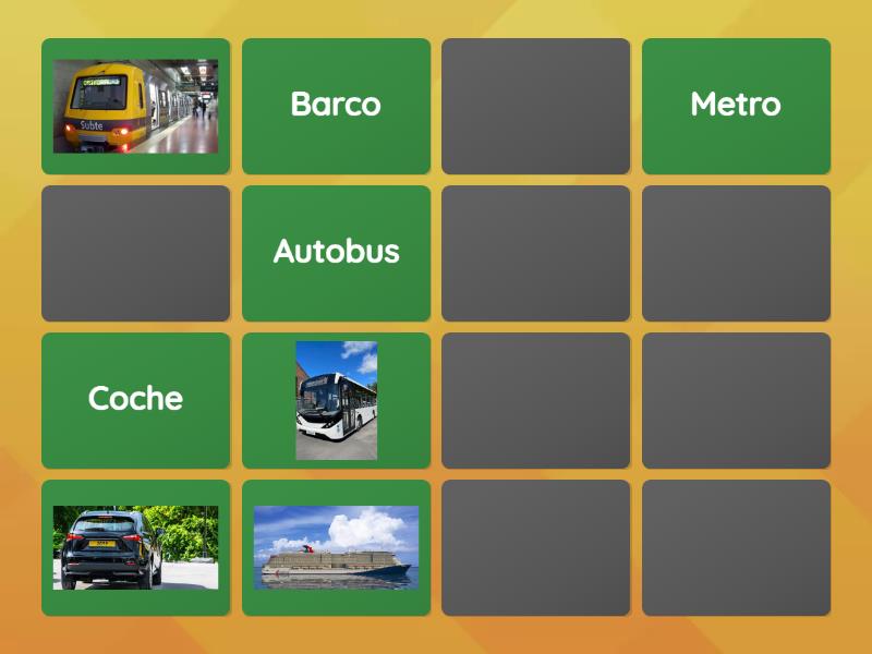 Los medios de transporte - Year 9 - Matching pairs