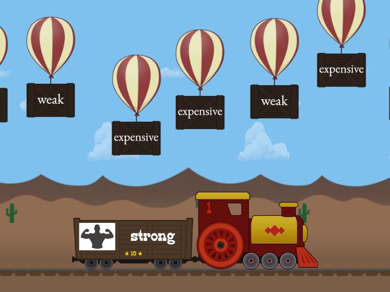 Balloons English File Elementary 2B | Opposite adjectives - Balloon pop