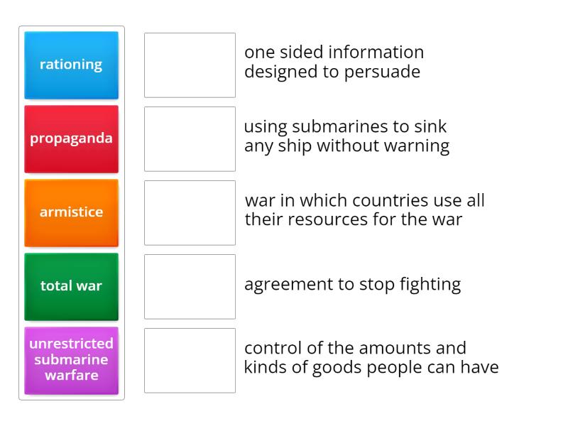 Chapter 11-3 A Global Conflict - Match up