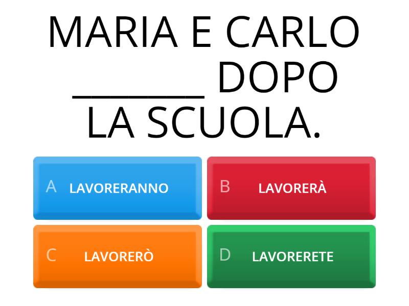 ITALIAN FUTURE TENSE REGULAR - Quiz