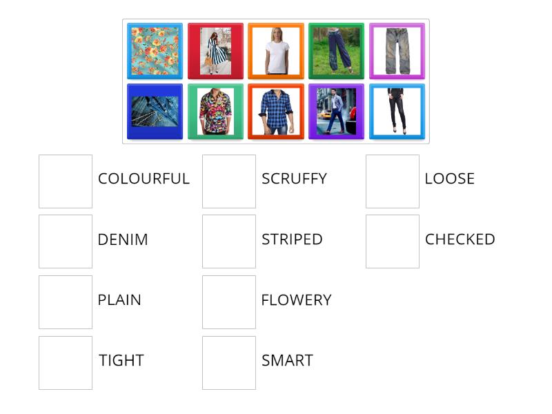 CLOTHES ADJECTIVES - Match up