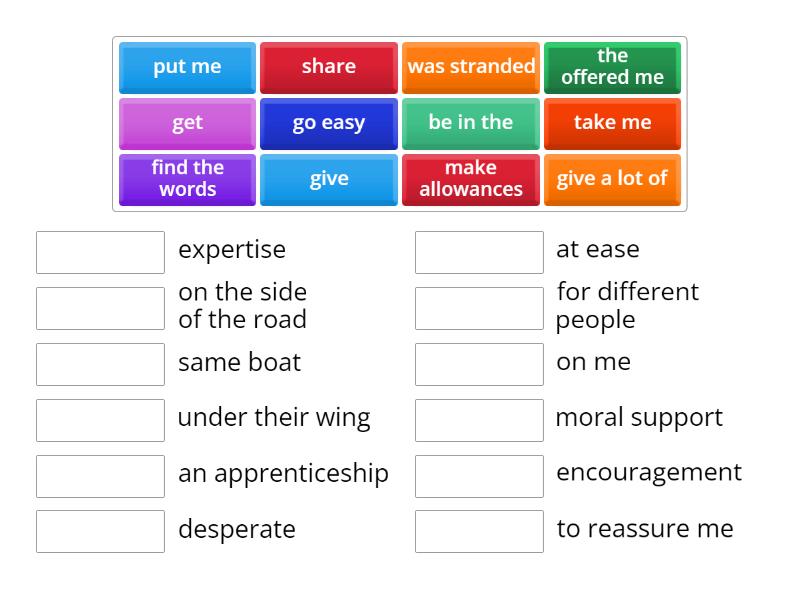 Roadmap B2+ Unit 1 Vocab - Match up