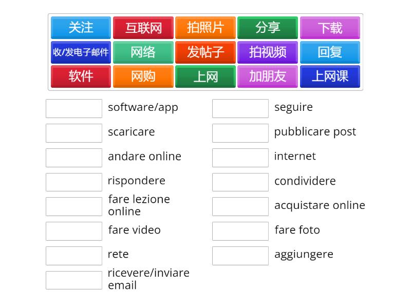 Lessico "Internet" - Match up