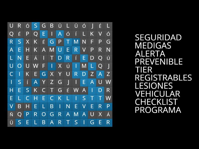 SOPA DE LETRAS SEGURIDAD - MEDIGAS ENE '24 - Wordsearch
