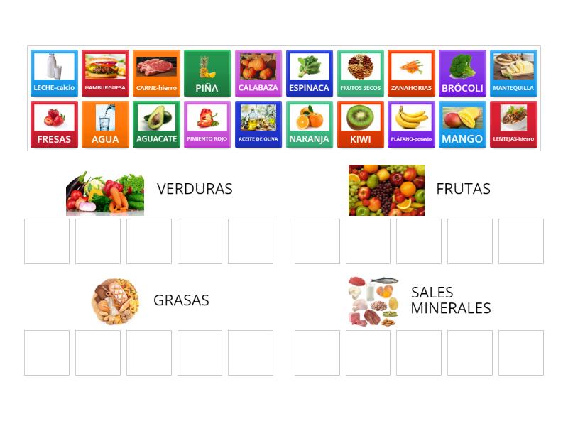CLASIFICA LOS ALIMENTOS - Group sort