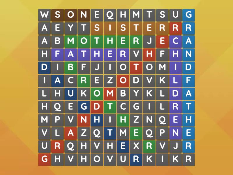 Family members - Wordsearch
