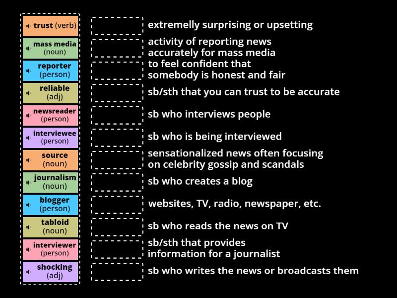 Media (Vocabulary) - Match up