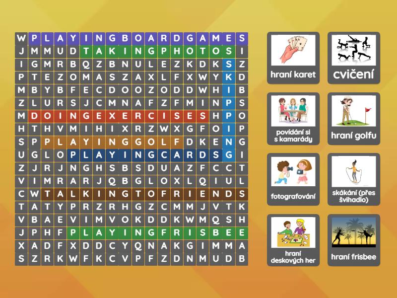 word search- At the youth club - Wordsearch