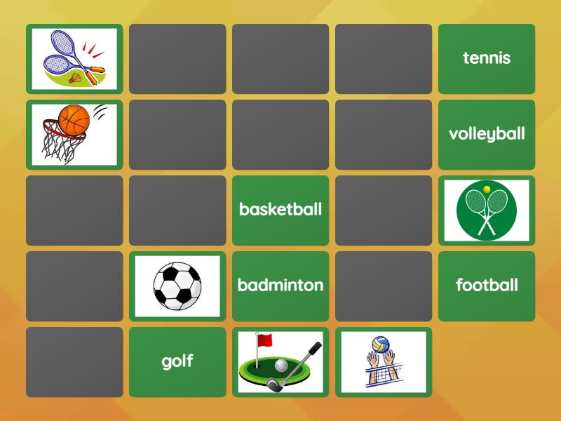 Sports - Quiz - Matching pairs