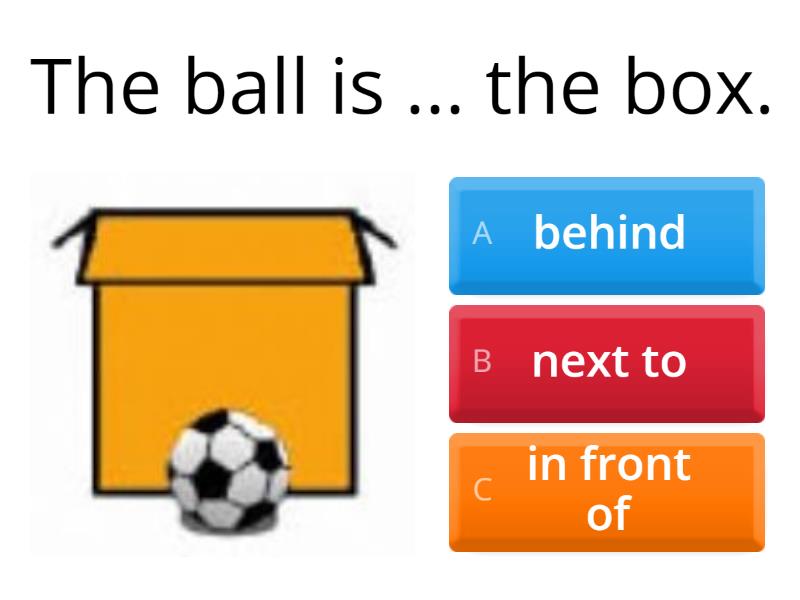 Prepositions of place (in front of, behind, next to) - Quiz